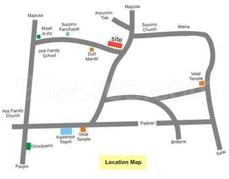 C V Constructions C V Darius Paradise Map - Socorro, Goa Location Map