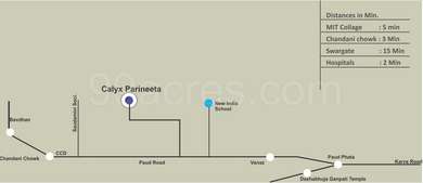 Calyx Group Calyx Parineeta Map - Bhusari Colony, Pune Central Location Map