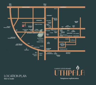 Canny Lotus Homes Canny Utpala Map - Kondapur, Hyderabad Location Map