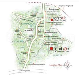 Carbon Developers Carbon Cornerstone Map - Byrathi Village, Bangalore East Location Map