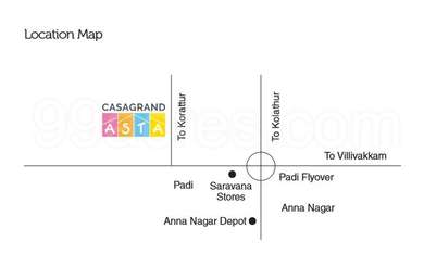 Casagrand Asta Map - Korattur, Chennai Location Map