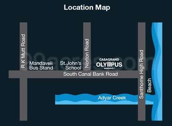 Casagrand Olympus Map - Mandaveli, Chennai Location Map