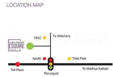 Casagrand Esquire Map - Perungudi, Chennai South Location Map