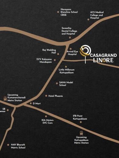 Casa Grande Civil Engineering Casagrand Linore Map - Kattupakkam ...