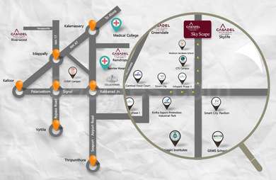 Casadel Builders Casadel Skyscape Map - Kakkanad, Kochi Location Map