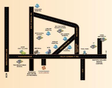 Casagrand Avenuepark Map - Perungudi, Chennai Location Map