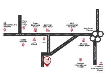 Casagrand Majestica Map - Manapakkam, Chennai South Location Map