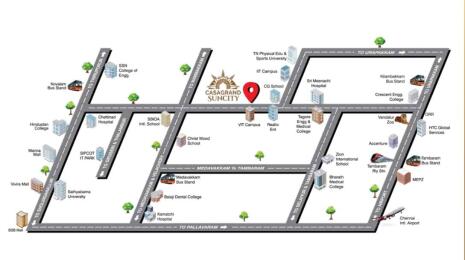 Casagrand Sun City Phase 2 Map - Kelambakkam, Chennai Location Map
