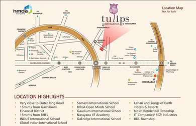 Celebrity Group Tulips Map - Mokila, Hyderabad Location Map