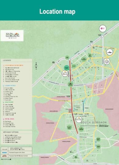 Central Park Flower Valley Map - Sector-33 Sohna, Gurgaon Location Map