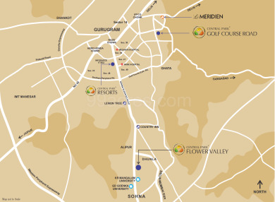 Central park The Orchard Map - Sohna, Gurgaon Location Map