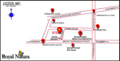 Royal Civil Tech Royal Natura Map - Iyyappanthangal, Chennai Location Map