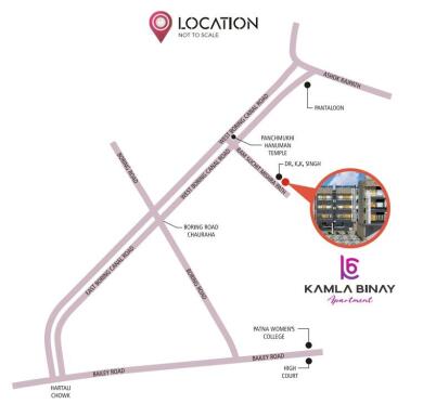 Chandra Sales Chandra Kamla Binay Apartment Map - Boring Road, Patna ...