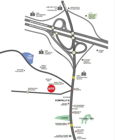 Chavala Ventures Chavala Hedgewoods Map - Kompally, Hyderabad Location Map