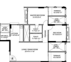 3 BHK / Bedroom Apartment / Flat for rent in Elina Living Mohamadwadi ...
