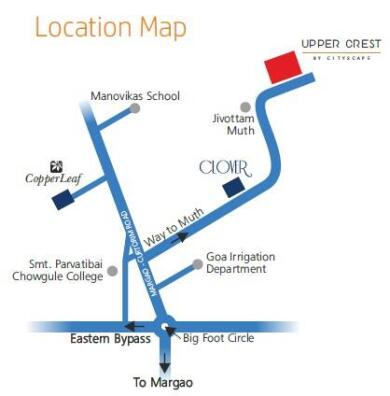 Cityscape Developers Upper Crest Map - Gogol, Margao Location Map