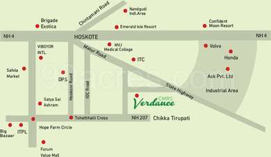 CMRS Group Builders CMRS Verdance Map - Malur, Kolar Location Map