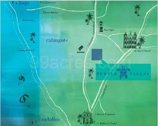 Colonnade and DPL Turtle Villas Map - Calangute, North Goa Location Map