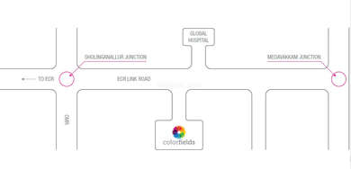 Colorhomes Field Map - Sholinganallur, Chennai Location Map