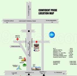 Confident Group Confident Pride Map - Edappally, Kochi Location Map
