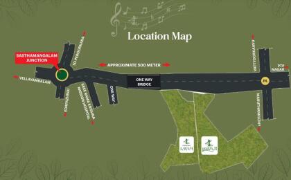 Cordial Homes Cordial Layam 2 Map - Sasthamangalam, Trivandrum Location Map