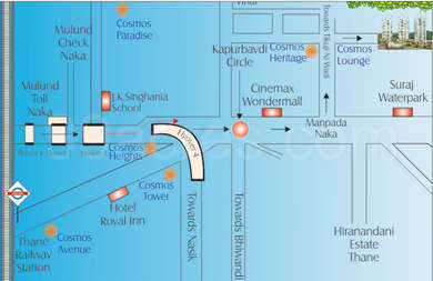 Cosmos Group Cosmos Lounge Map - Manpada, Thane Location Map