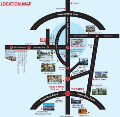 CR Developers CR Chevella Green Rich Map - Chevella, Hyderabad Location Map