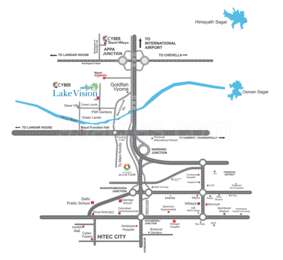 Cyber Homes Lake Vision Map - Manchirevulu, Narsingi Location Map
