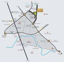 Jhamtani Realty Ace Aura Map - Thergaon, Pimpri Chinchwad Location Map
