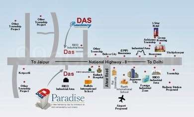 Das Infratech Das Residency Map - Behror, Neemrana Location Map