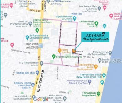 DCC Promoters Dcc Akshara Map - Thiruvanmiyur, Chennai South Location Map