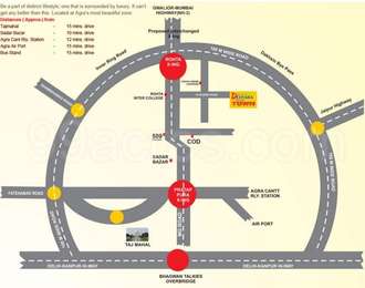 Deeksha Housing Deeksha KCR Town Map - Rohta, Agra Location Map