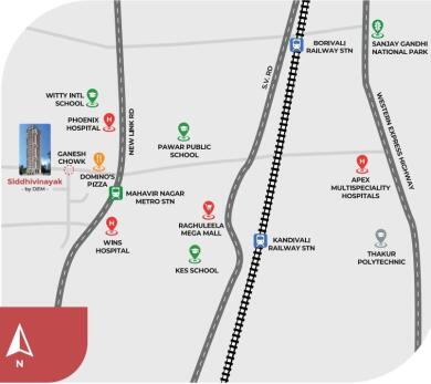 Dem Realty Llp Dem Shri Siddhivinayak Map - Charkop, Kandivali West ...