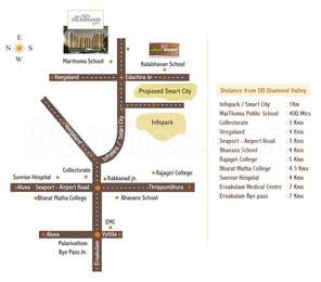 Desai Homes DD Diamond Valley Map - Kakkanad, Kochi Location Map