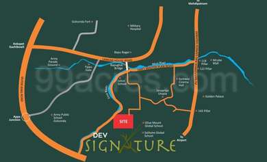 Devansh Group Dev Signature Villas Map - Attapur, Hyderabad Location Map