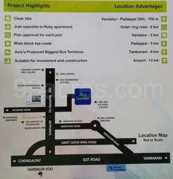 Dhanalakshmi Enterprises ALA Garden Map - Vandalur, GST Road Location Map