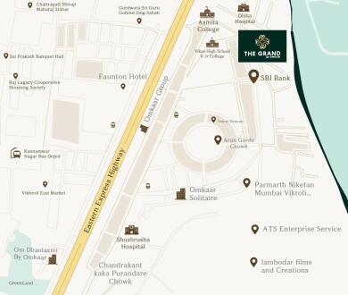 Omkaar Group Omkaar The Grand Map - Vikhroli East, Mumbai Location Map