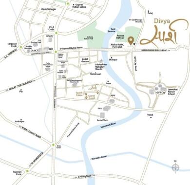 Divya Sparsh Infra Divya Sparsh Map - Shahpur, Gandhinagar Location Map