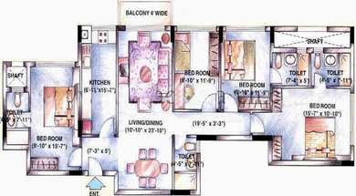 3 BHK / Bedroom Apartment / Flat for rent in DLF Ridgewood Estate DLF ...