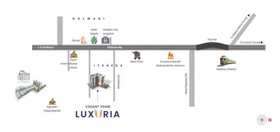 Dreamhome Builders Vasant Vihar Luxuria Map - Itkheda, Aurangabad ...