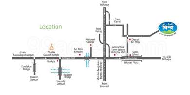 DSK Developers DSK Aanandghan Map - Dhayari, Kasba Peth, Pune Location Map