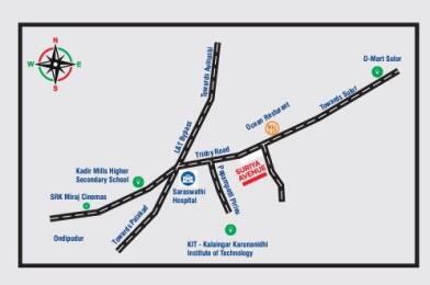 DVIPL Suriya Avenue Map - Sulur, Coimbatore Location Map