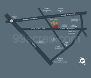 Dwarka Associates Surat Milestone Utsav Map - Althan, Surat Location Map