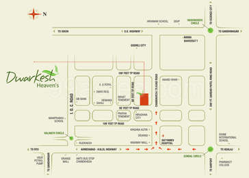 Dwarkesh Group Dwarkesh Heavens Map - Chandkheda, Ahmedabad North ...
