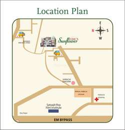 Eden Group Eden Sunflower Map - EM Bypass, Kolkata South Location Map