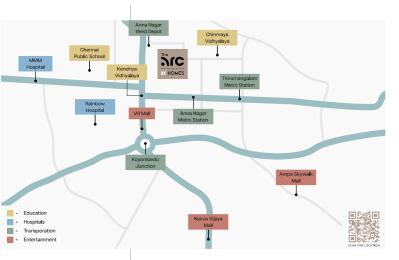 Ek Homes Ek The Arc Map - Anna Nagar, Chennai Location Map