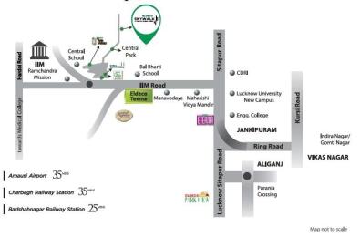 Eldeco Group Eldeco Skywalk Map - IIM Road, Lucknow Location Map