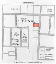 Ellora Group Ellora Glisten Map - Sector 14 Vashi, Navi Mumbai Location Map
