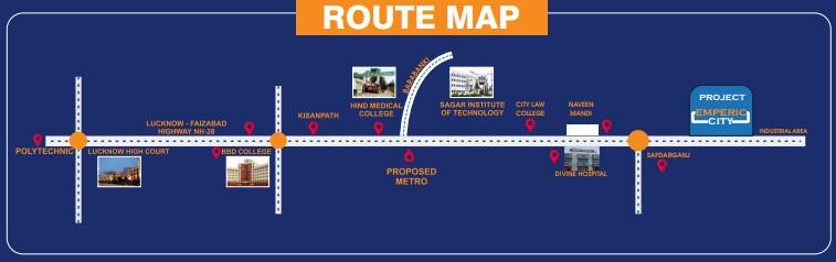 Emperic Real Estate Emperic City Map - Barabanki Faizabad Road, Lucknow Location Map