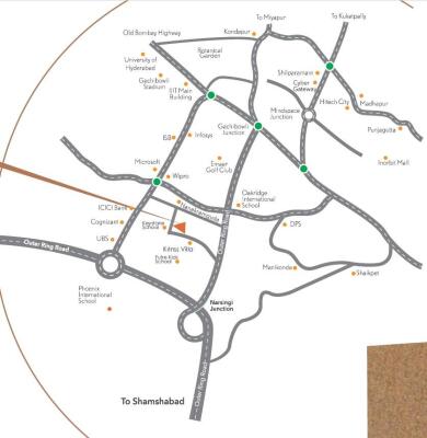 Empire Delta Empire Urbana Map - Nanakramguda, Hyderabad Location Map